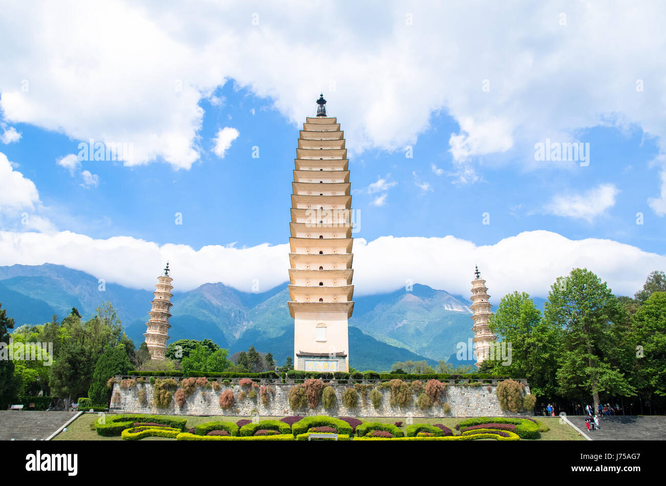 Dali, China - April 20,2017 :The Three Pagodas of Chongsheng Temple ...