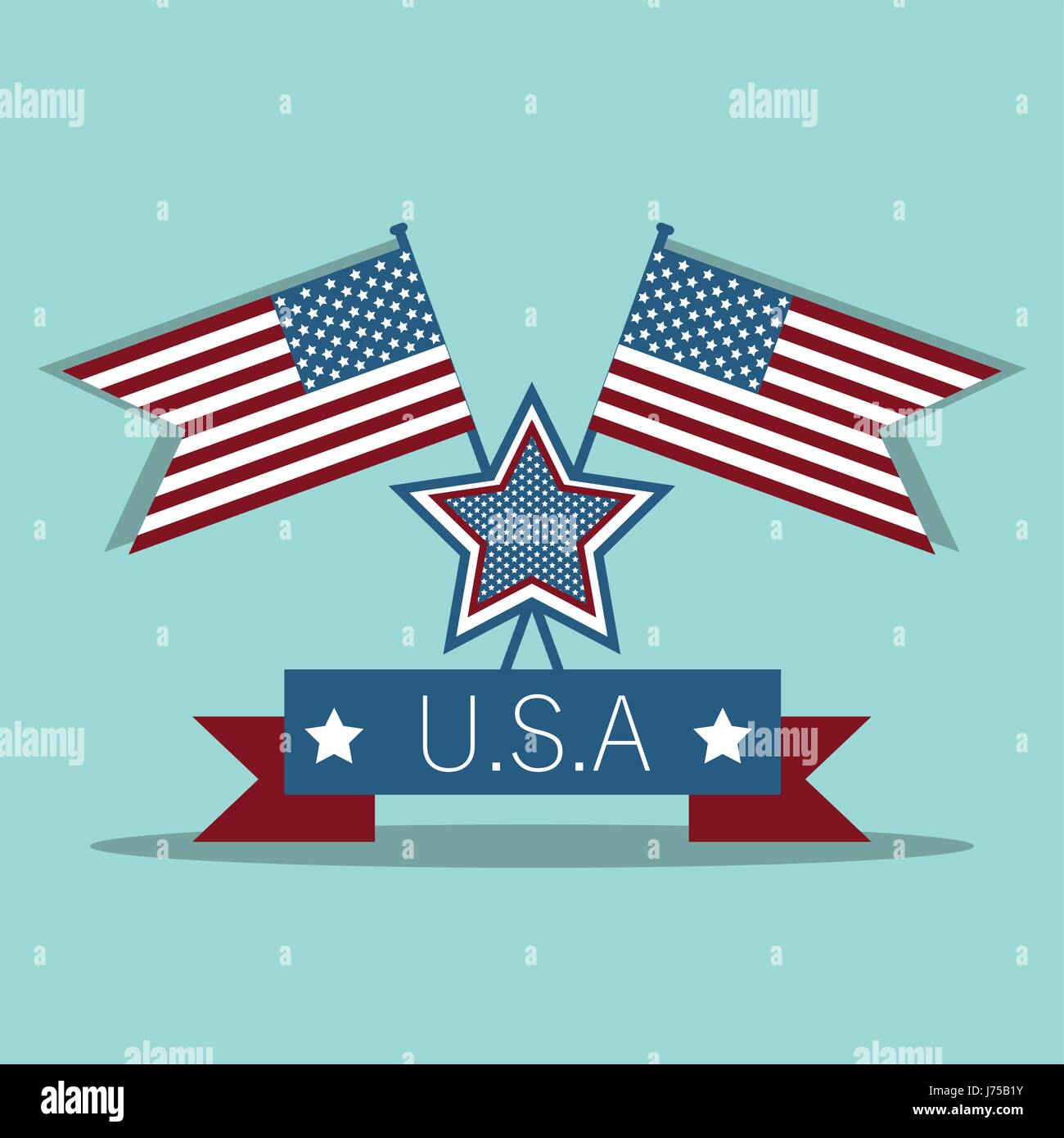 independence day with flags and ribbon design Stock Vector Image & Art ...