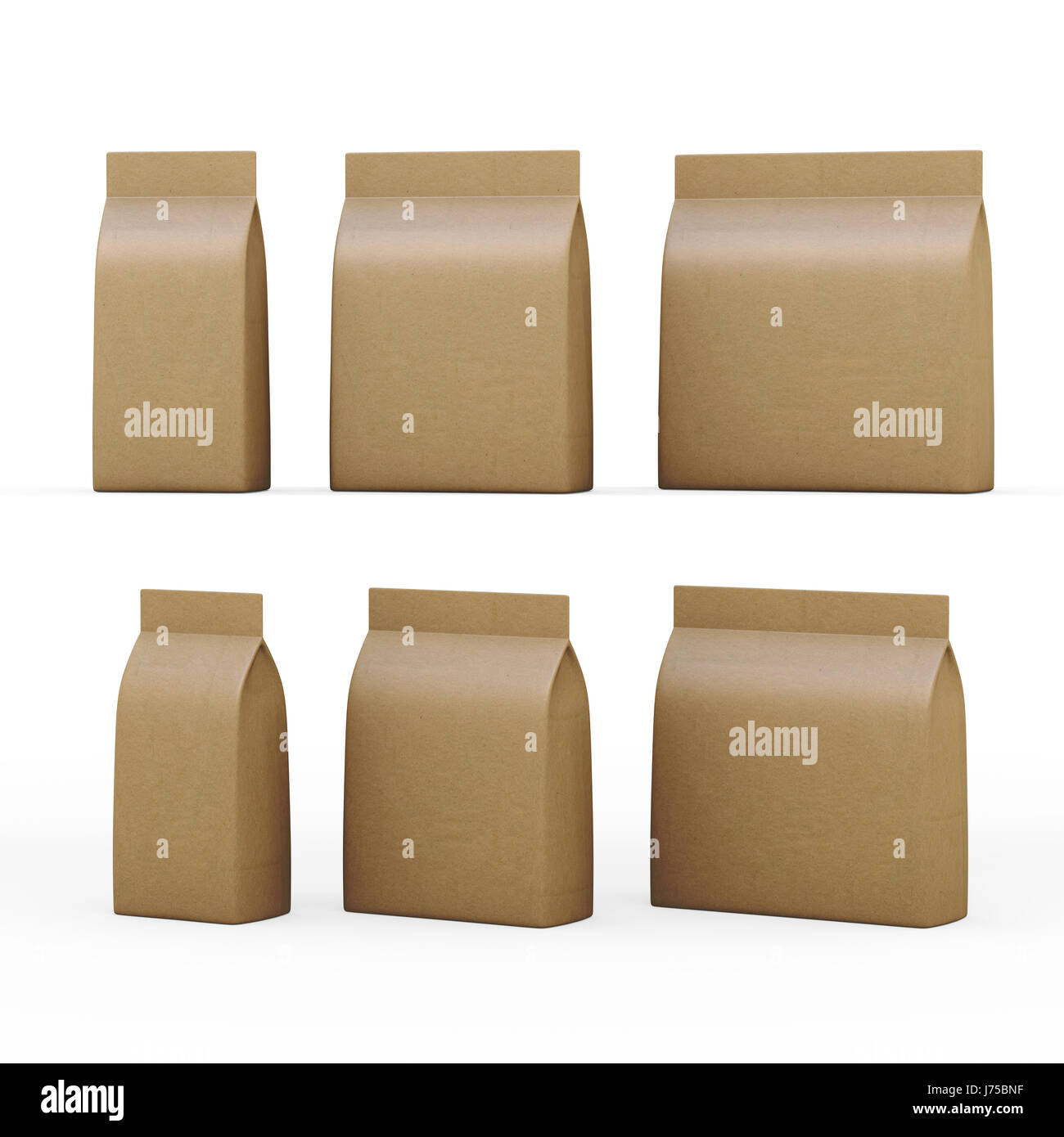 Brown paper bag packet with clipping path, Packaging or wrapper for a ...