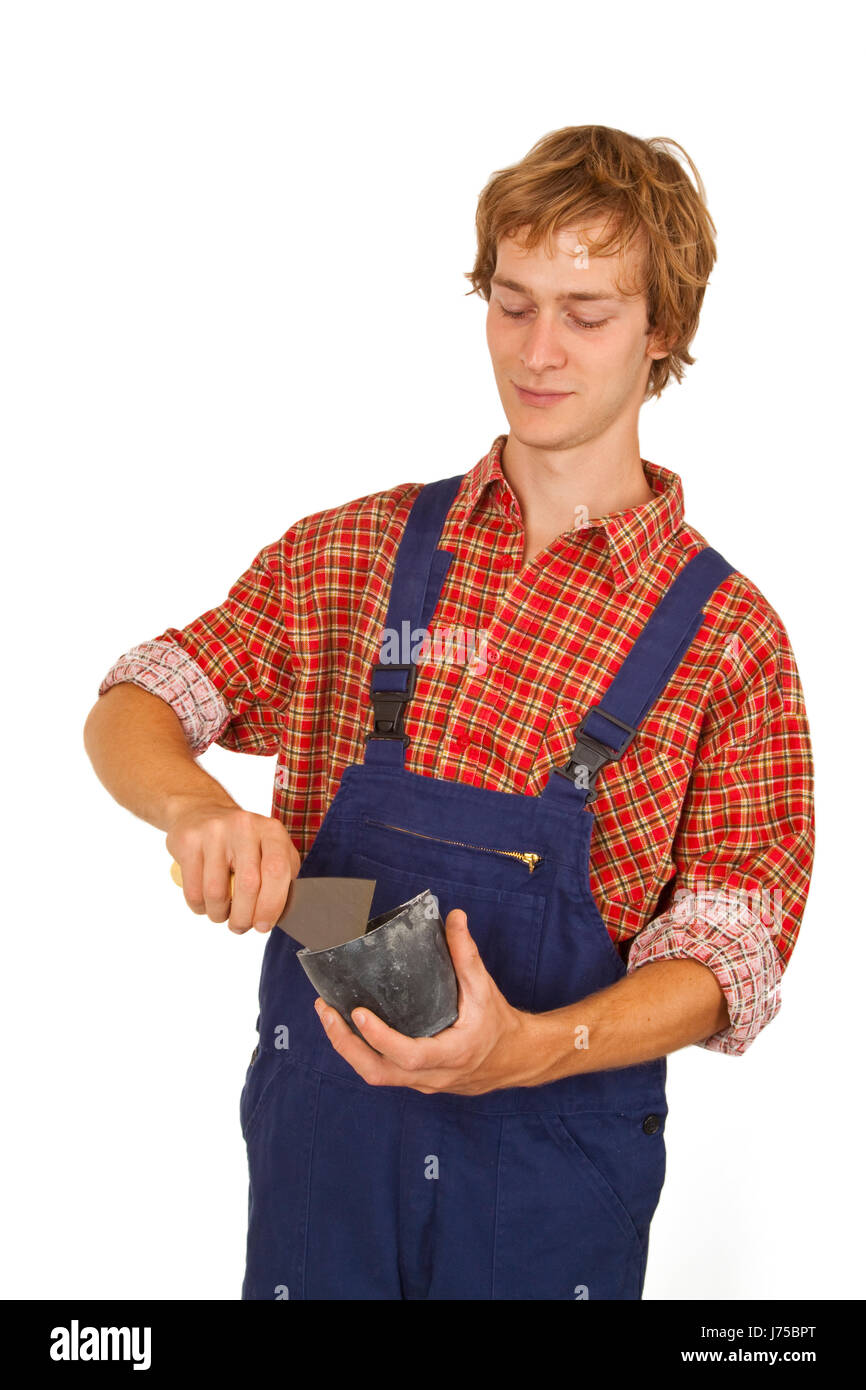 craftsman tradesman handicraftsman spatula putty man hand tool ...