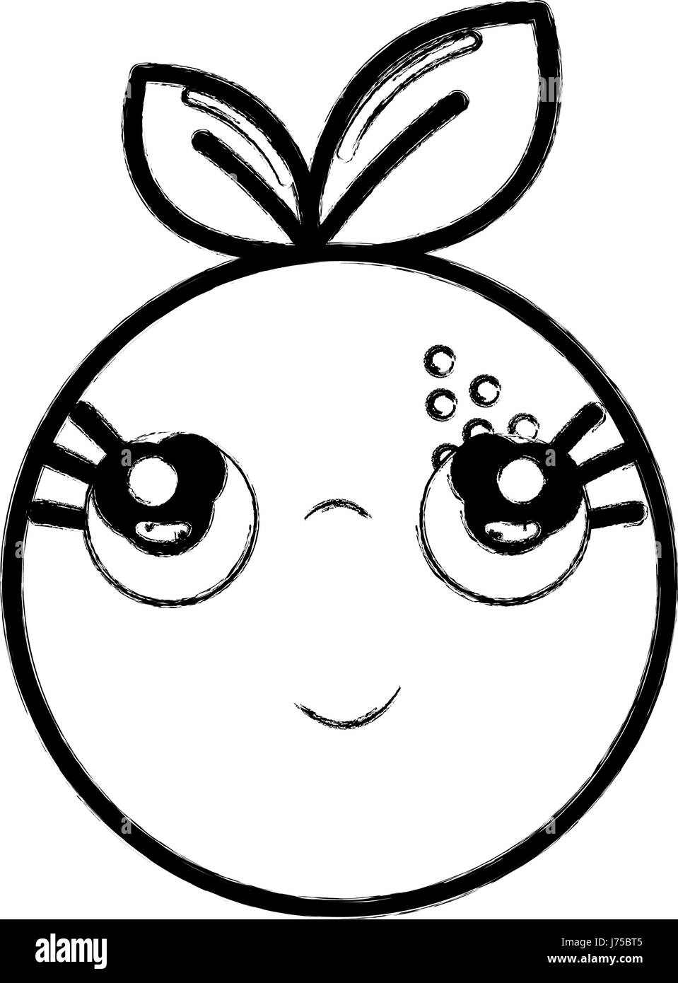 figure kawaii nice thinking orange fruit Stock Vector Image & Art - Alamy