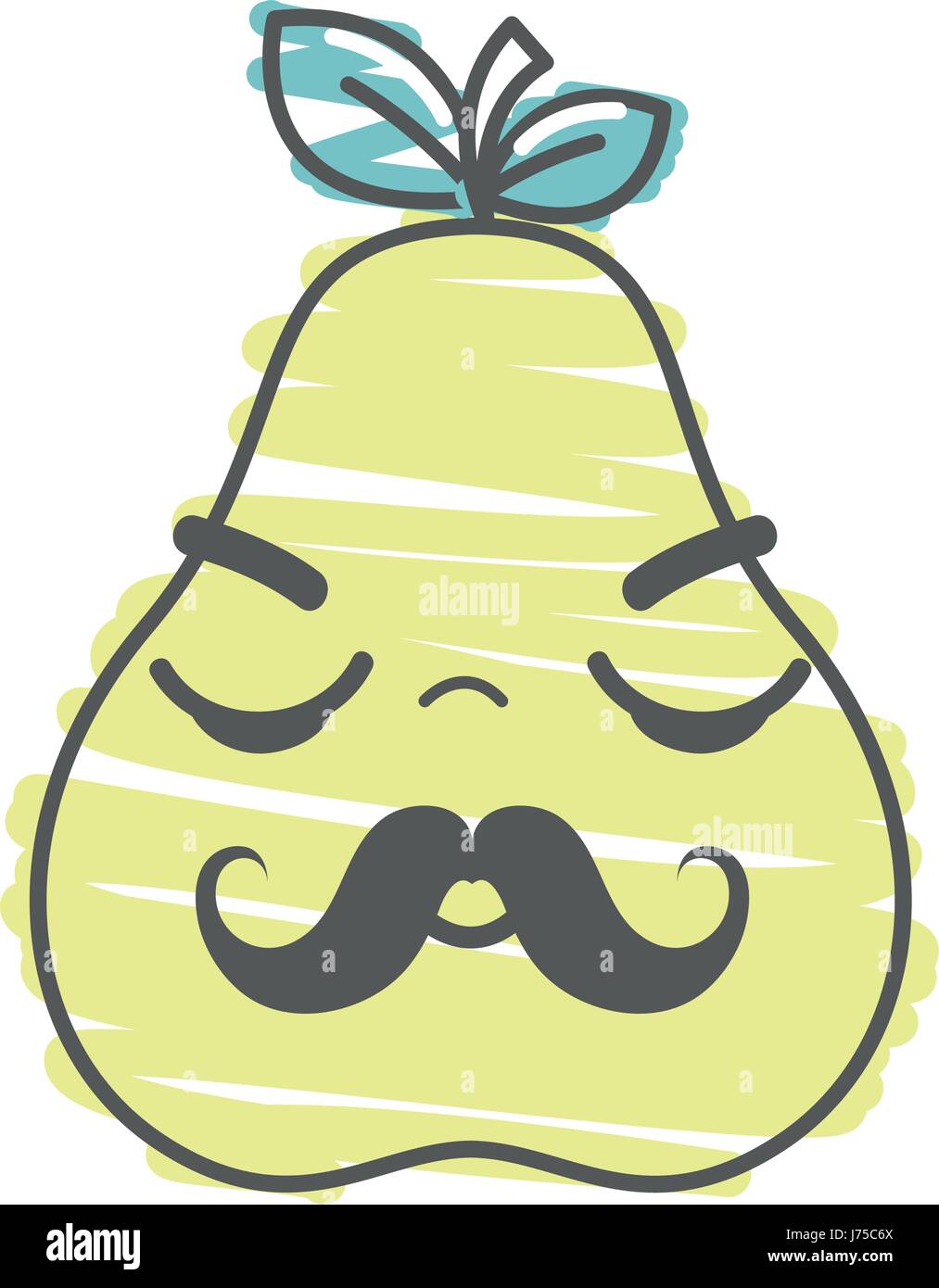 kawaii nice sleeping pear icon Stock Vector Image & Art - Alamy
