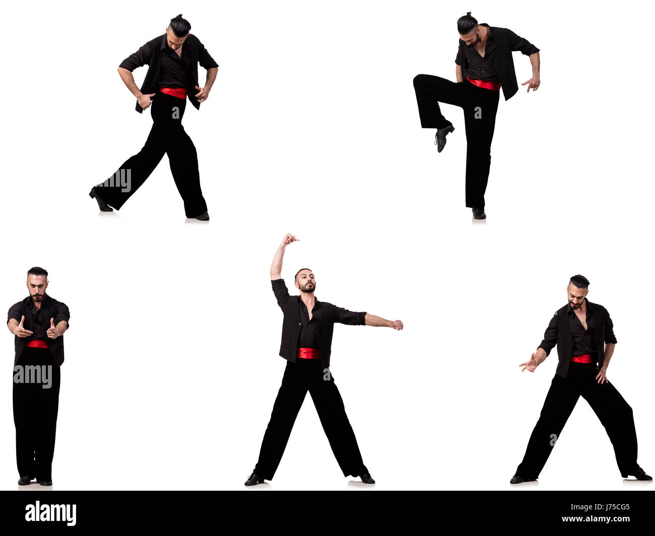 Spanish dancer in various poses on white Stock Photo - Alamy