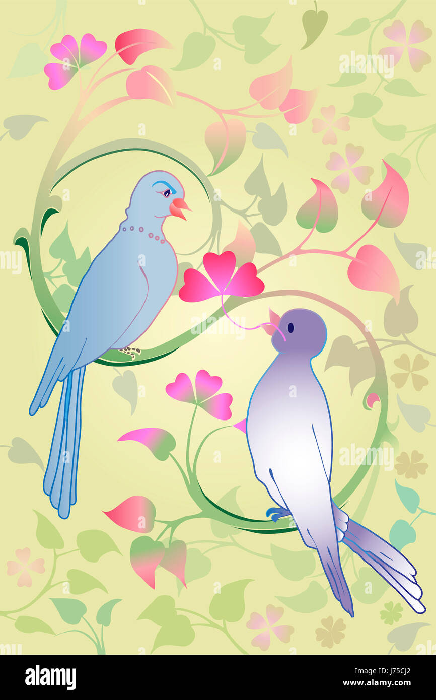 leaf sweet graphics bird romantic wing illustration drawing photo ...
