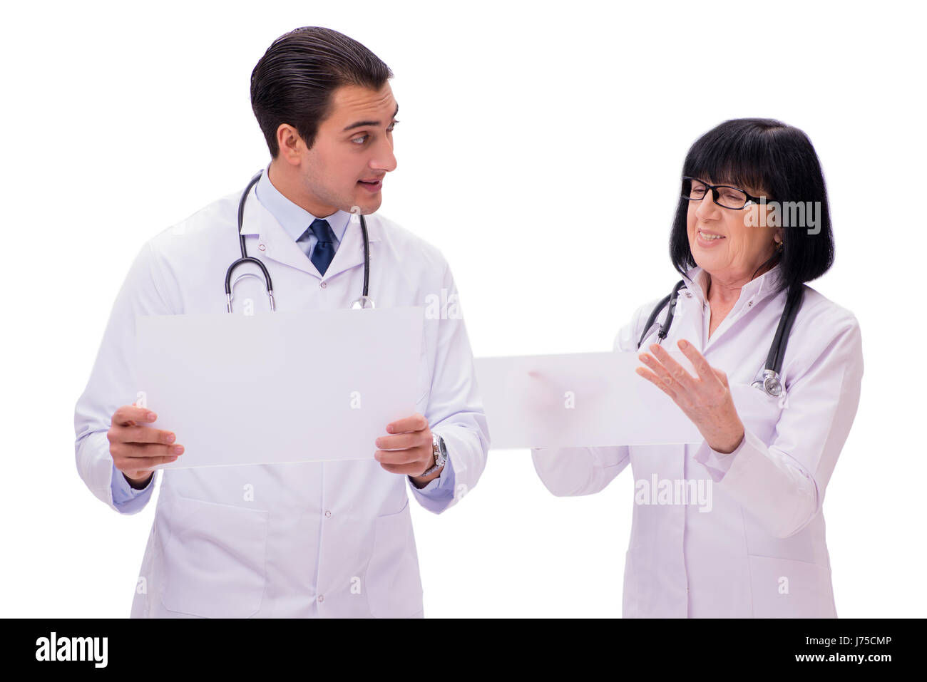 Two doctors isolated on the white background Stock Photo - Alamy