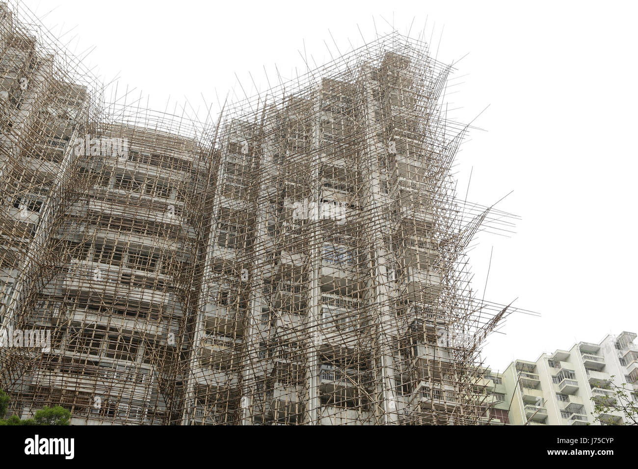bamboo scaffold scaffolding scene location site construction job big ...
