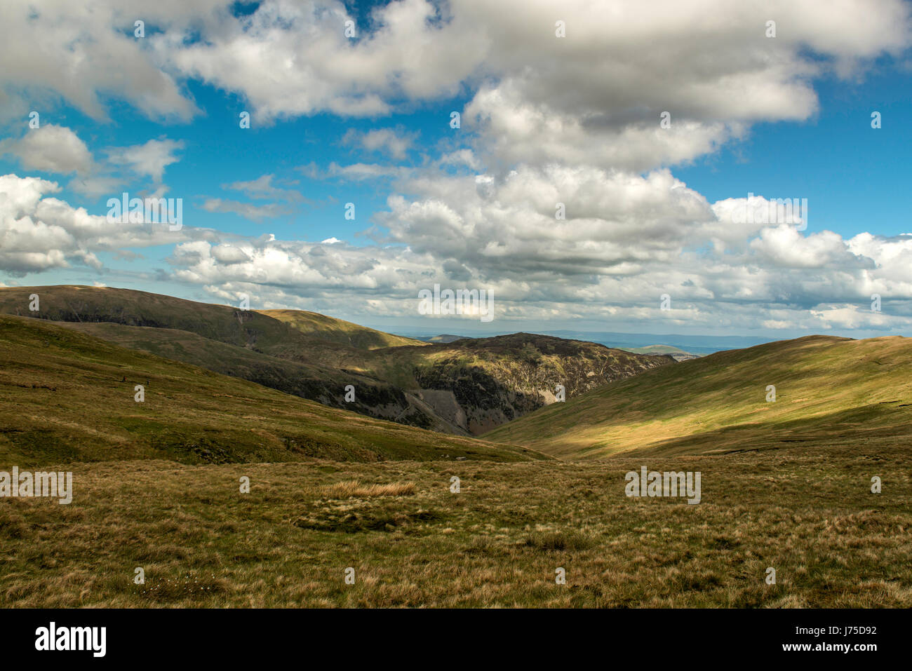 Cumbrian Landscape depicting a hiking route along Glenridding Beck ...