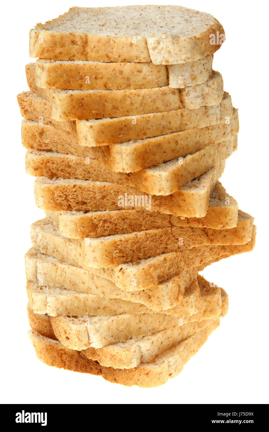 isolated stacked sandwich heap toast pile white food aliment bread ...