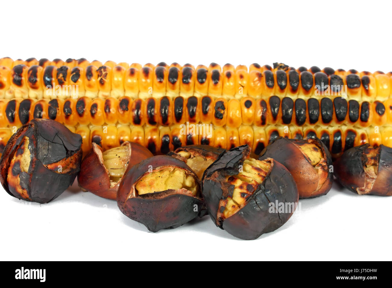 grill barbecue chestnut cob corncob husk roasted sweetcorn grill autumn ...