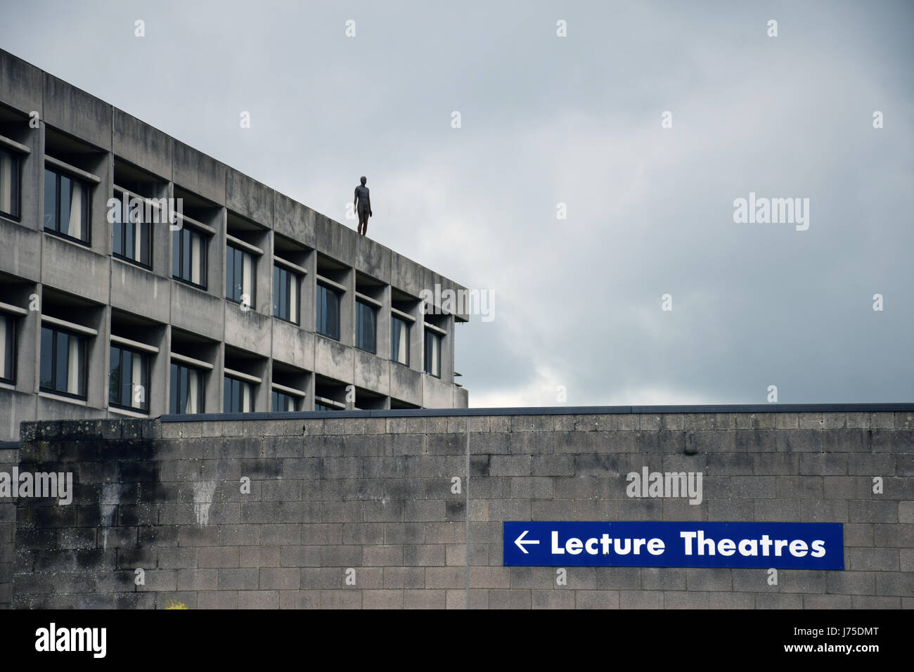 Newly installed Antony Gormley statue on top of the University of East ...