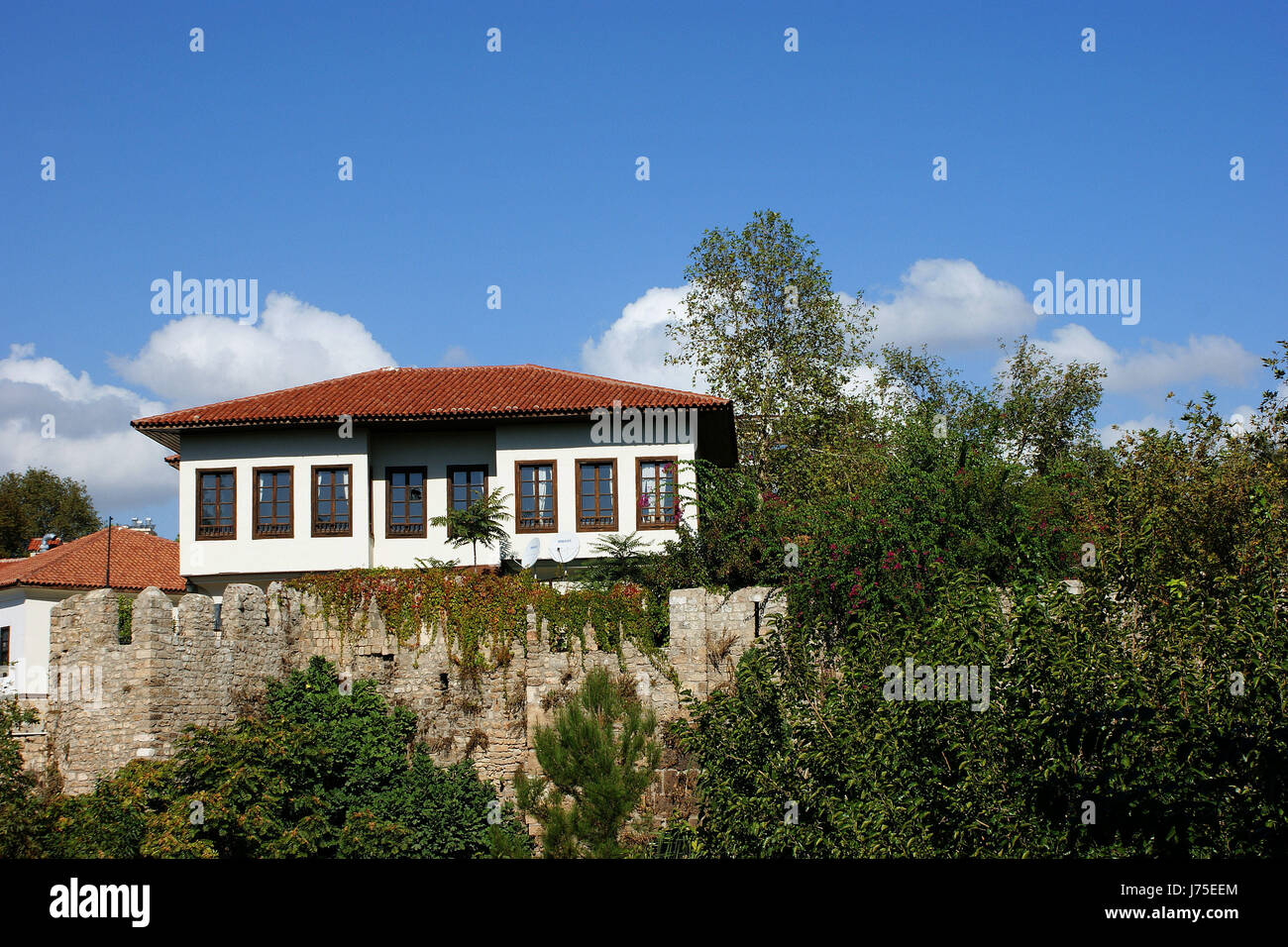 house building window porthole dormer window pane rock palms turkey ...
