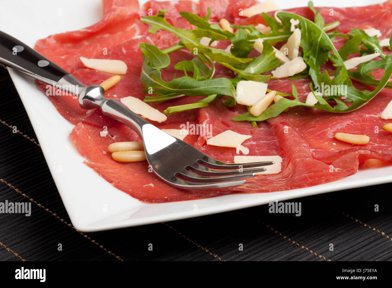 fork starter parmesan salad meat food aliment spice condiment blank ...