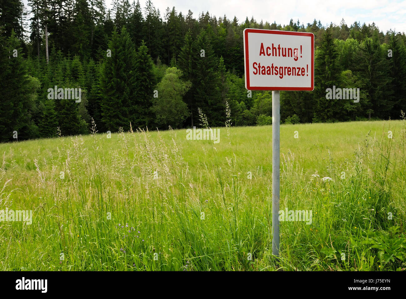 warning: national border Stock Photo - Alamy