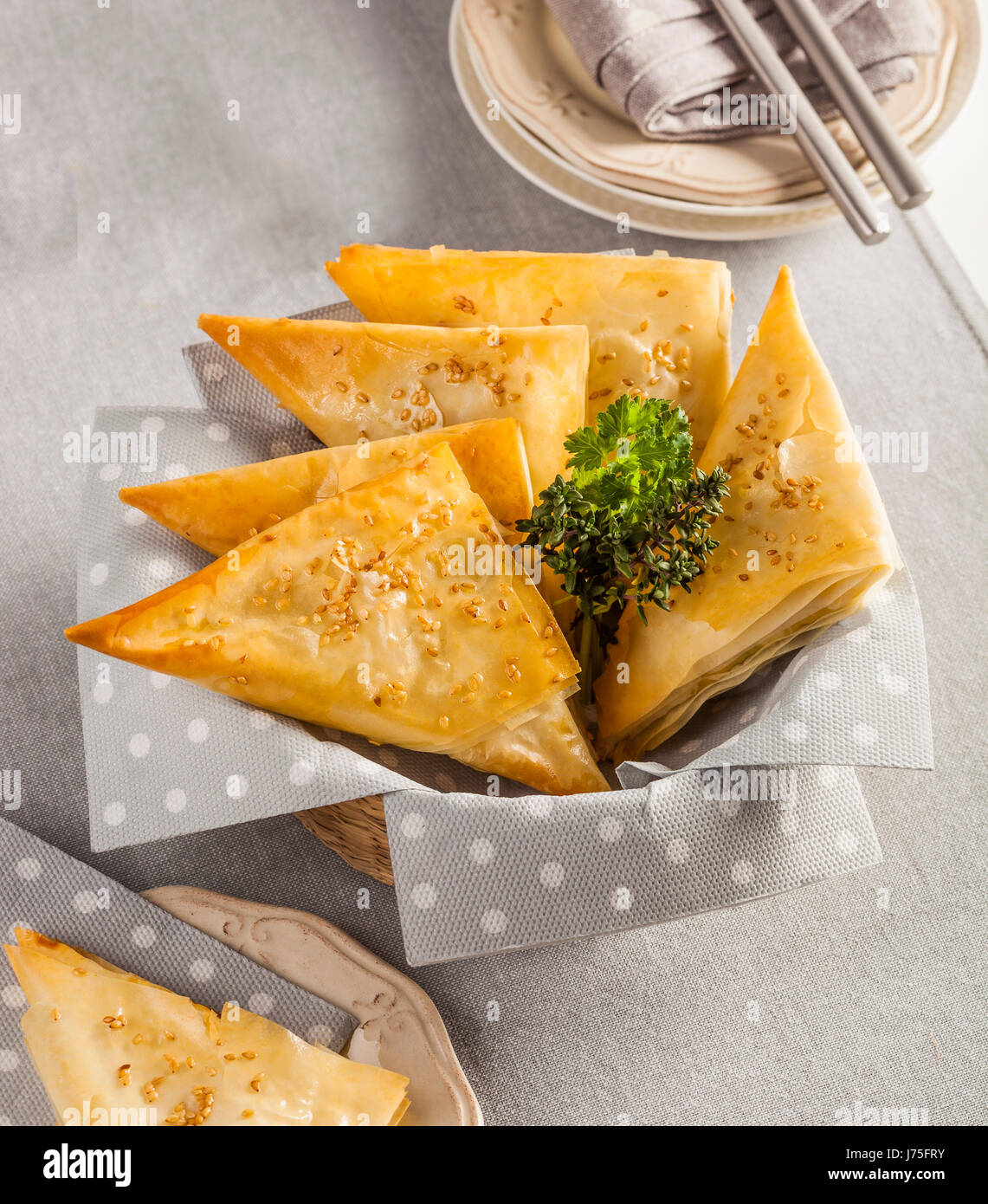 Samosas Asian snack food Stock Photo - Alamy