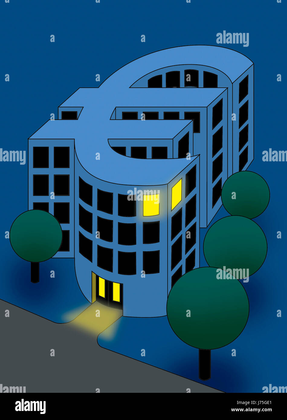 Euro currency bank building Stock Photo - Alamy