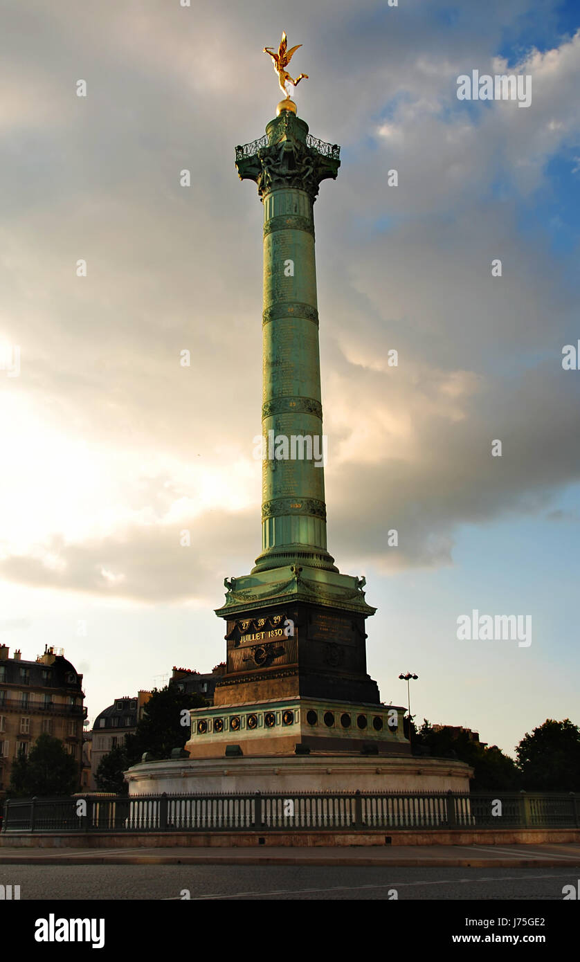 paris column bastille tower historical city town monument memorial ...