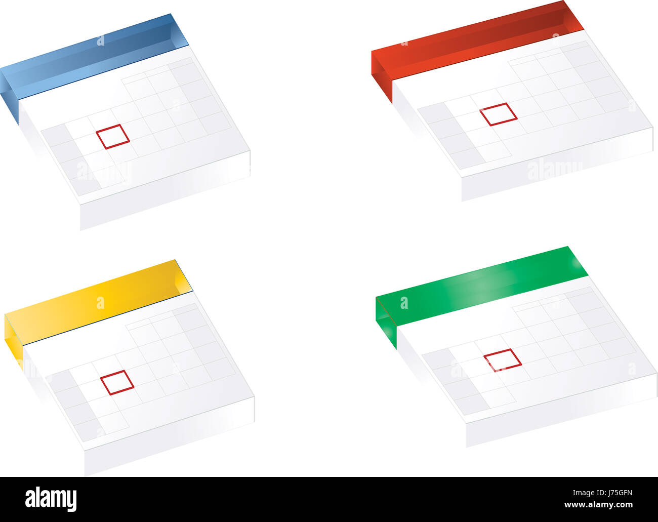 illustration office icons calender calendar info note memo tool ...
