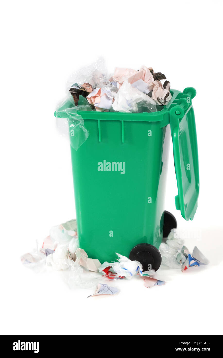 Overflowing wheeled garbage can hi-res stock photography and images - Alamy