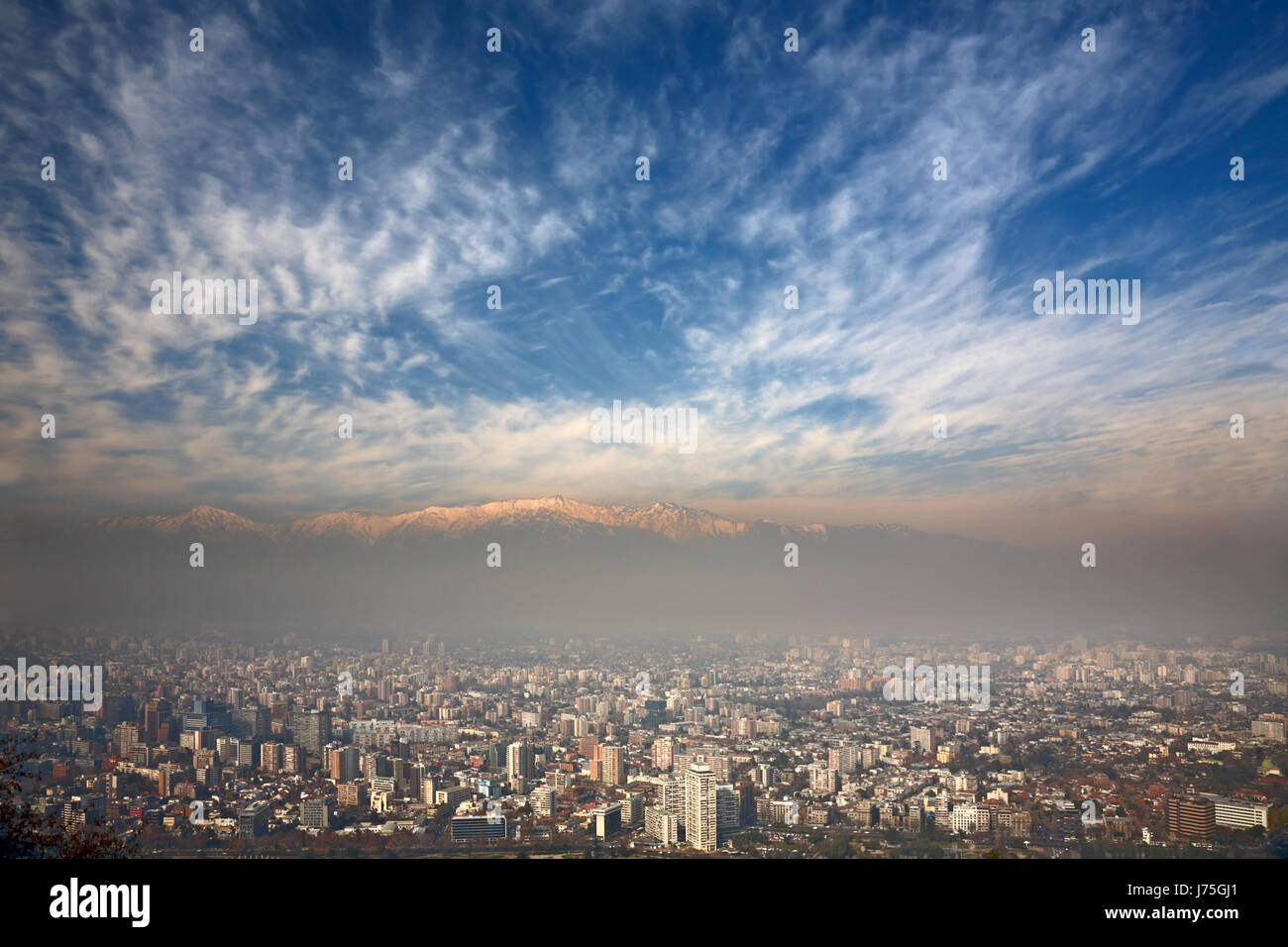 city town fog chile smog pollution andes blue travel city town famous ...