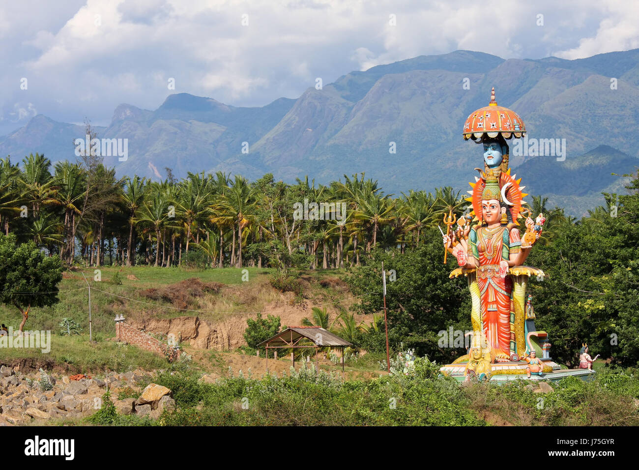 india south hindu tree statue india tropical palm landscape scenery ...