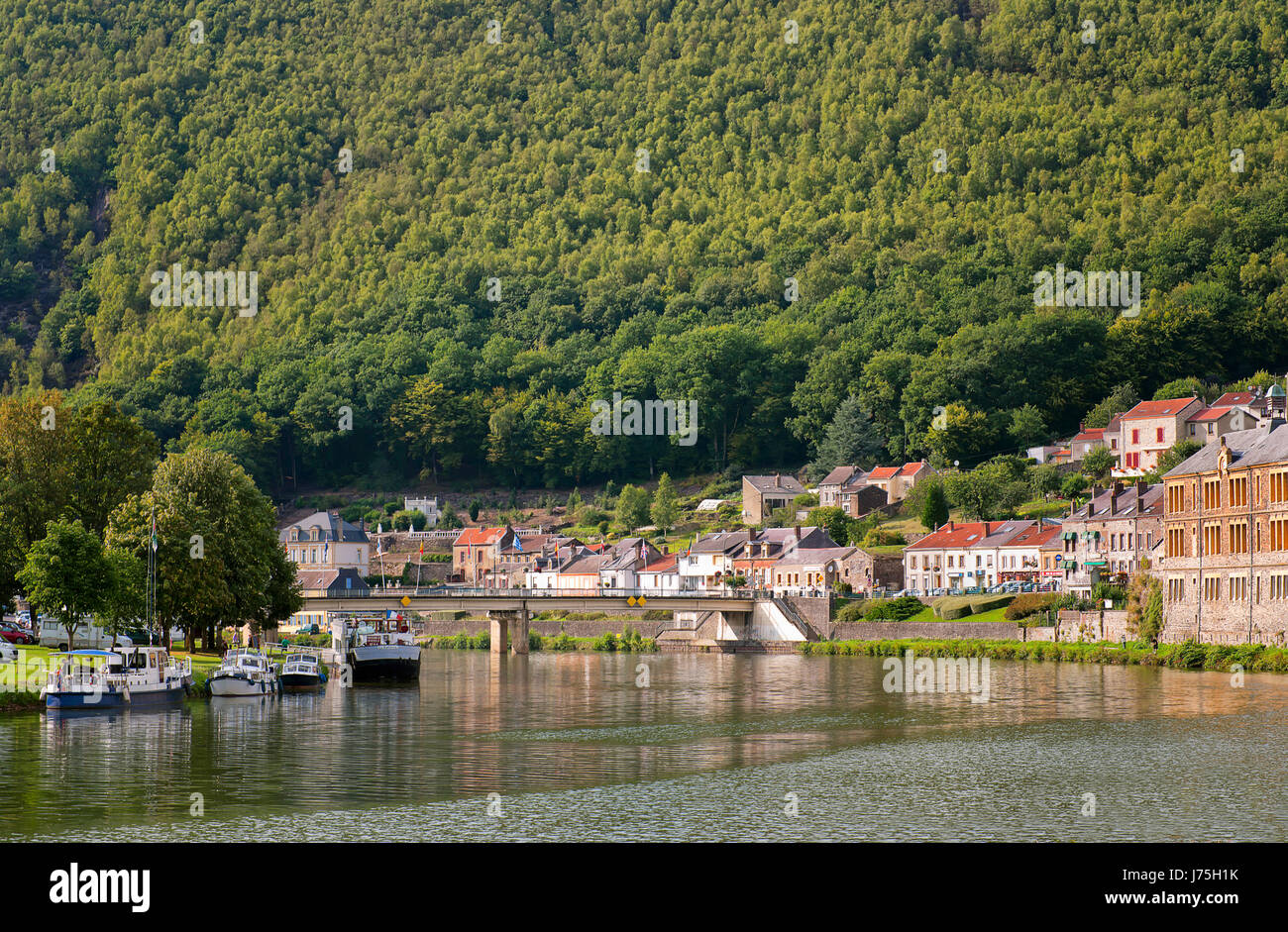 france ardennes river water bridge france houseboat ardennes river ...