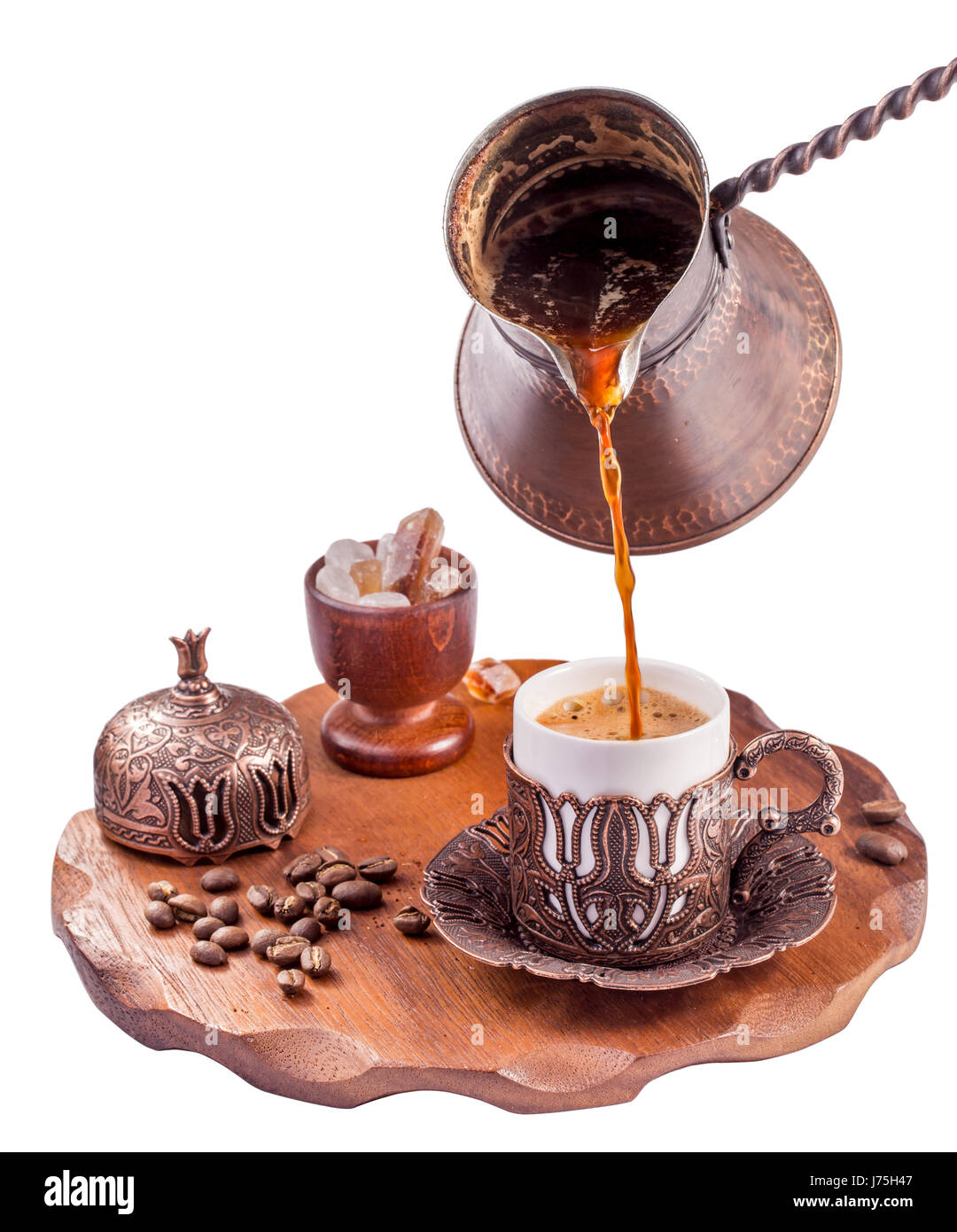 Pouring traditional hot coffee cup hi-res stock photography and images ...