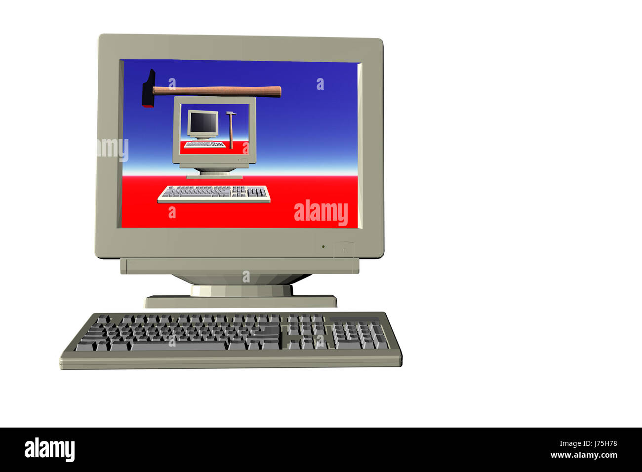 keyboard PC computers computer screen bluer underground sledges gavel ...