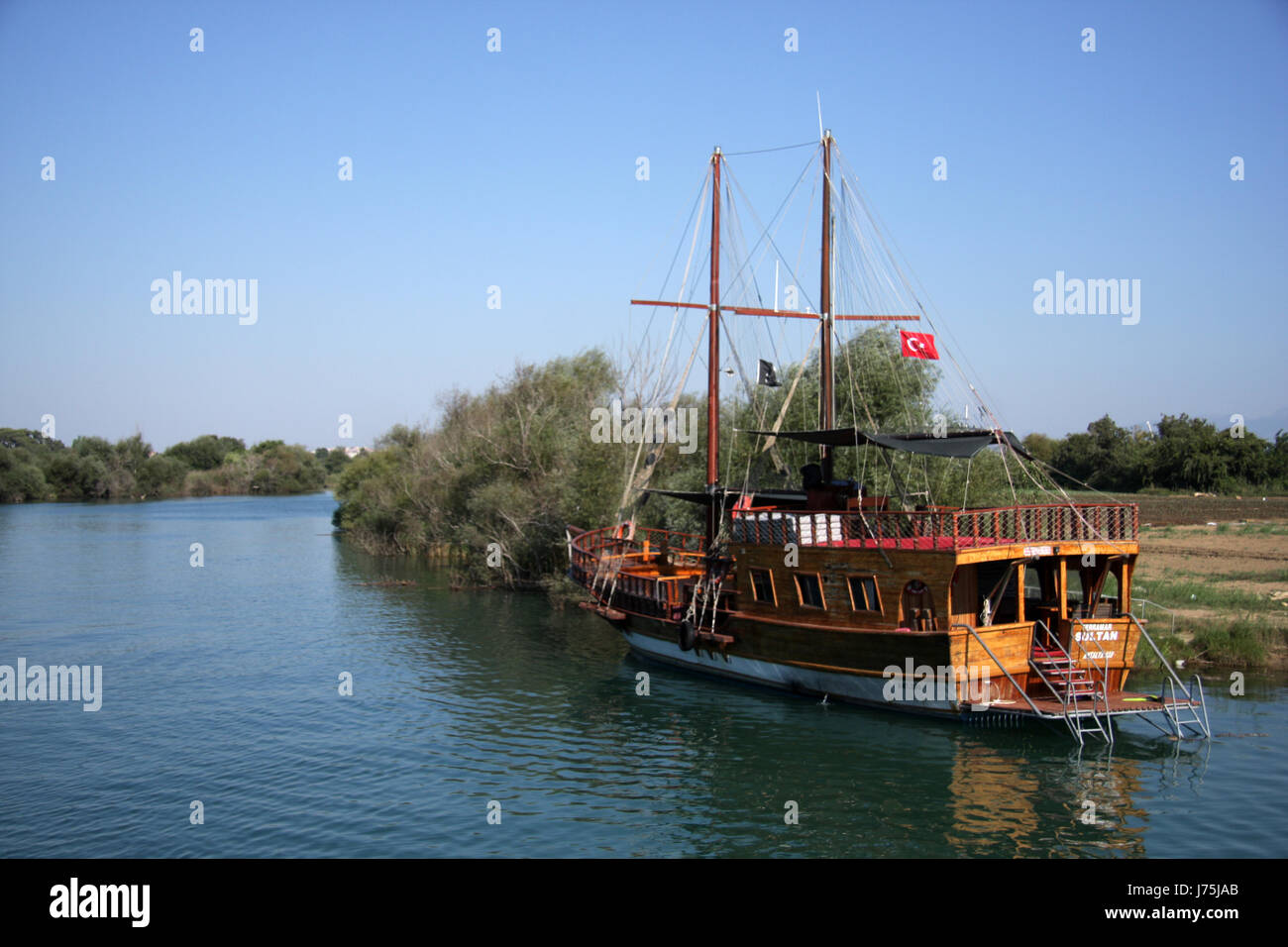 turkey artificial lake anchor river water sailing boat sailboat rowing ...