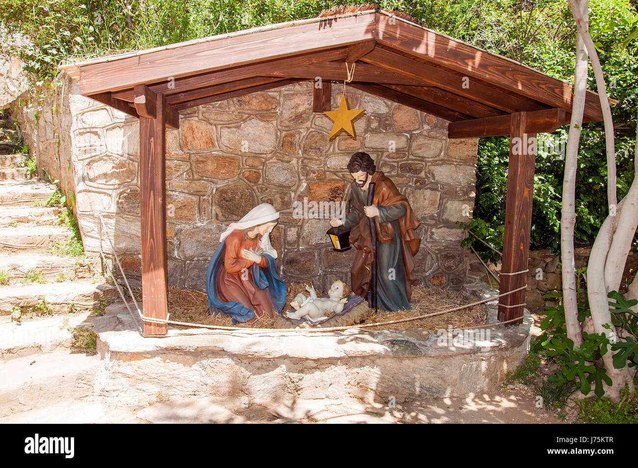 Joseph Mary and Baby Jesus statues in Virgin Mary house, Ephesus ...