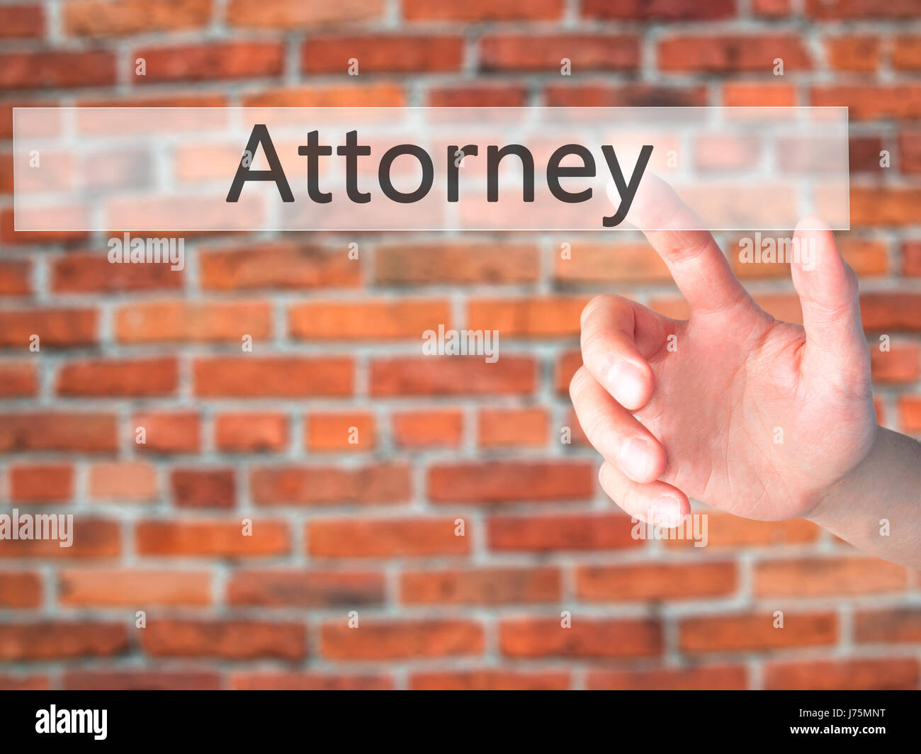 Attorney - Hand pressing a button on blurred background concept ...