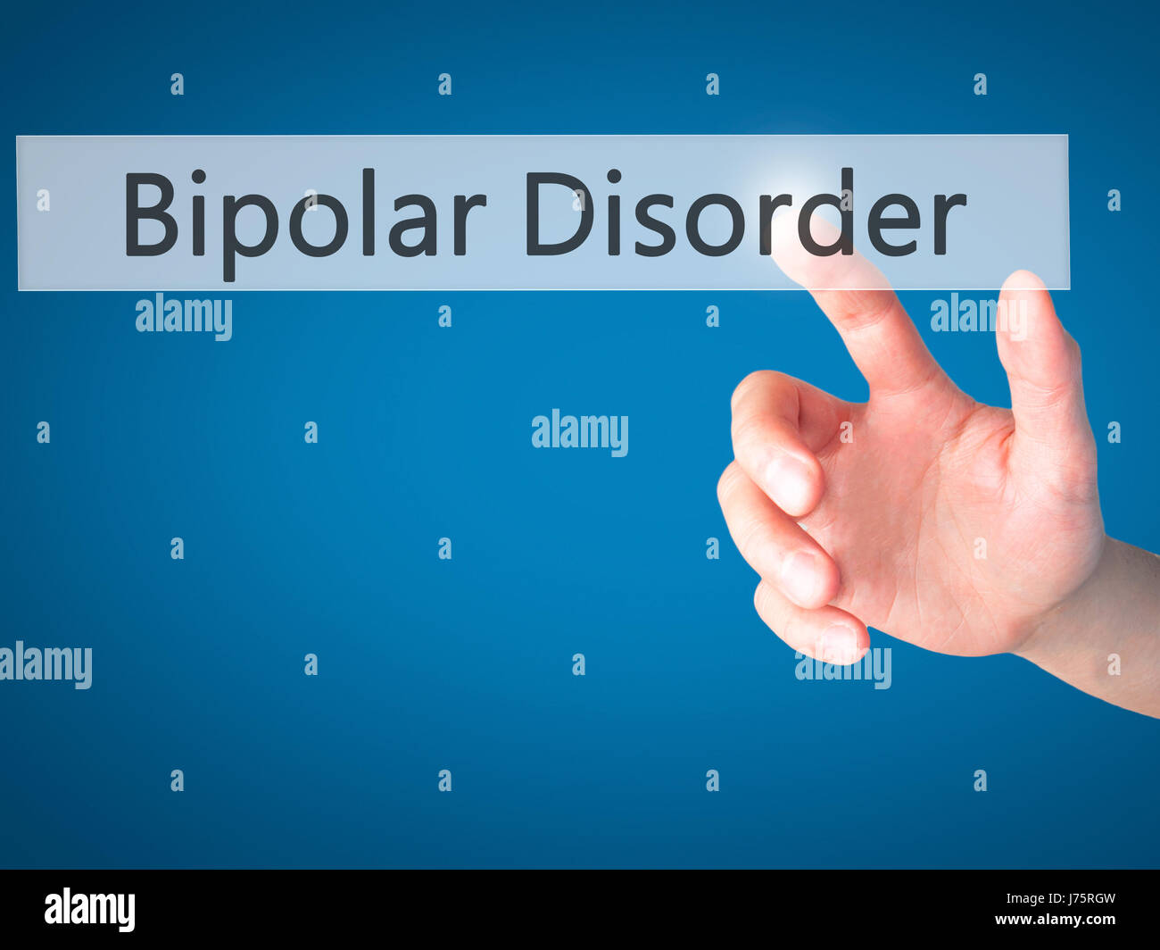 Bipolar Disorder - Hand pressing a button on blurred background concept ...