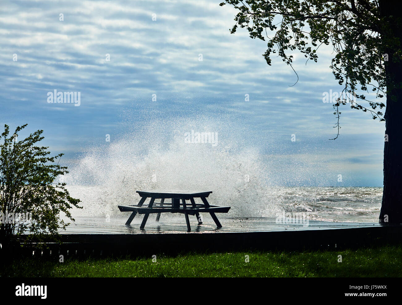 Wet Weekend on the Cottage deck Stock Photo - Alamy