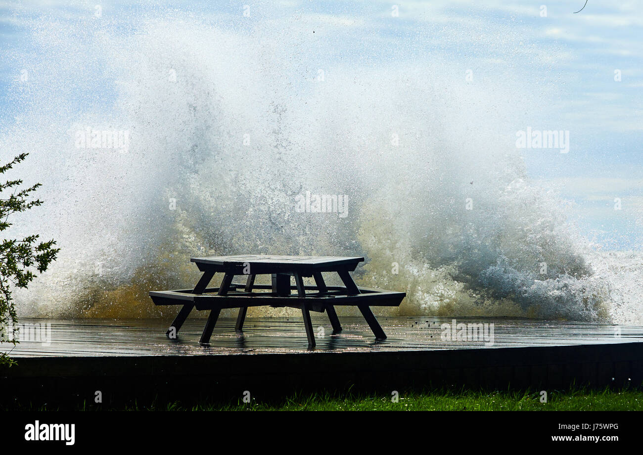 Wet Weekend on the Cottage deck Stock Photo - Alamy
