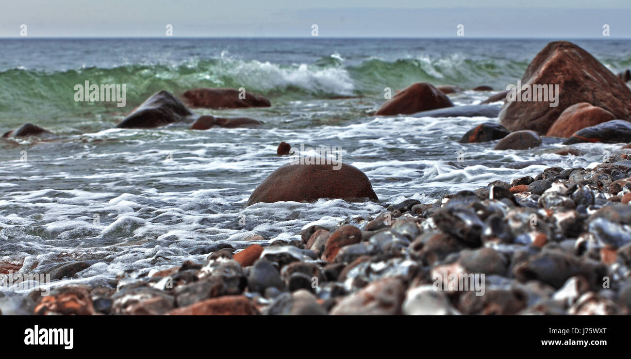romantic waves chalking rock reprove breakwater salt water sea ocean ...