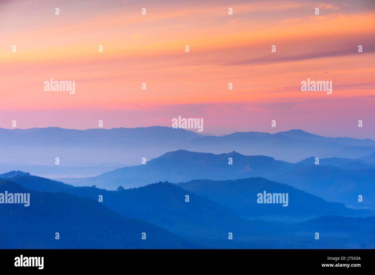 Misty morning landscape Stock Photo - Alamy