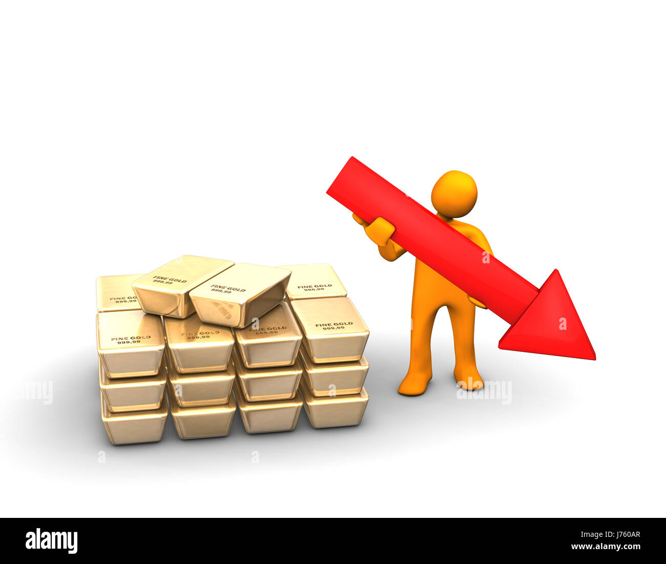 gold icon falling Stock Photo - Alamy