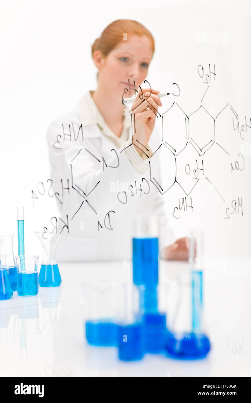 woman experiment female research laboratory formula chemical scientist ...