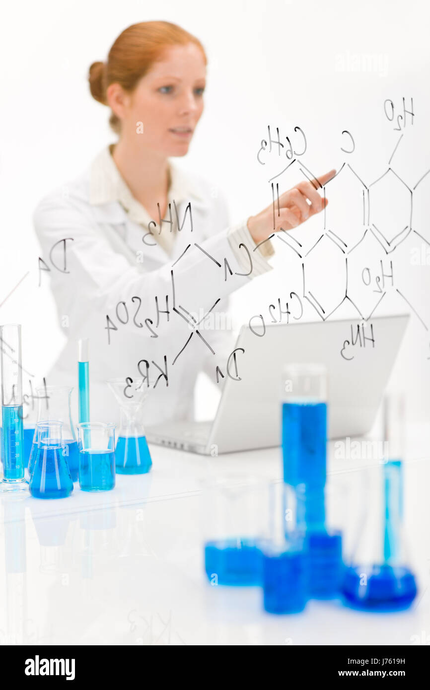 woman experiment female research laboratory formula chemical scientist ...