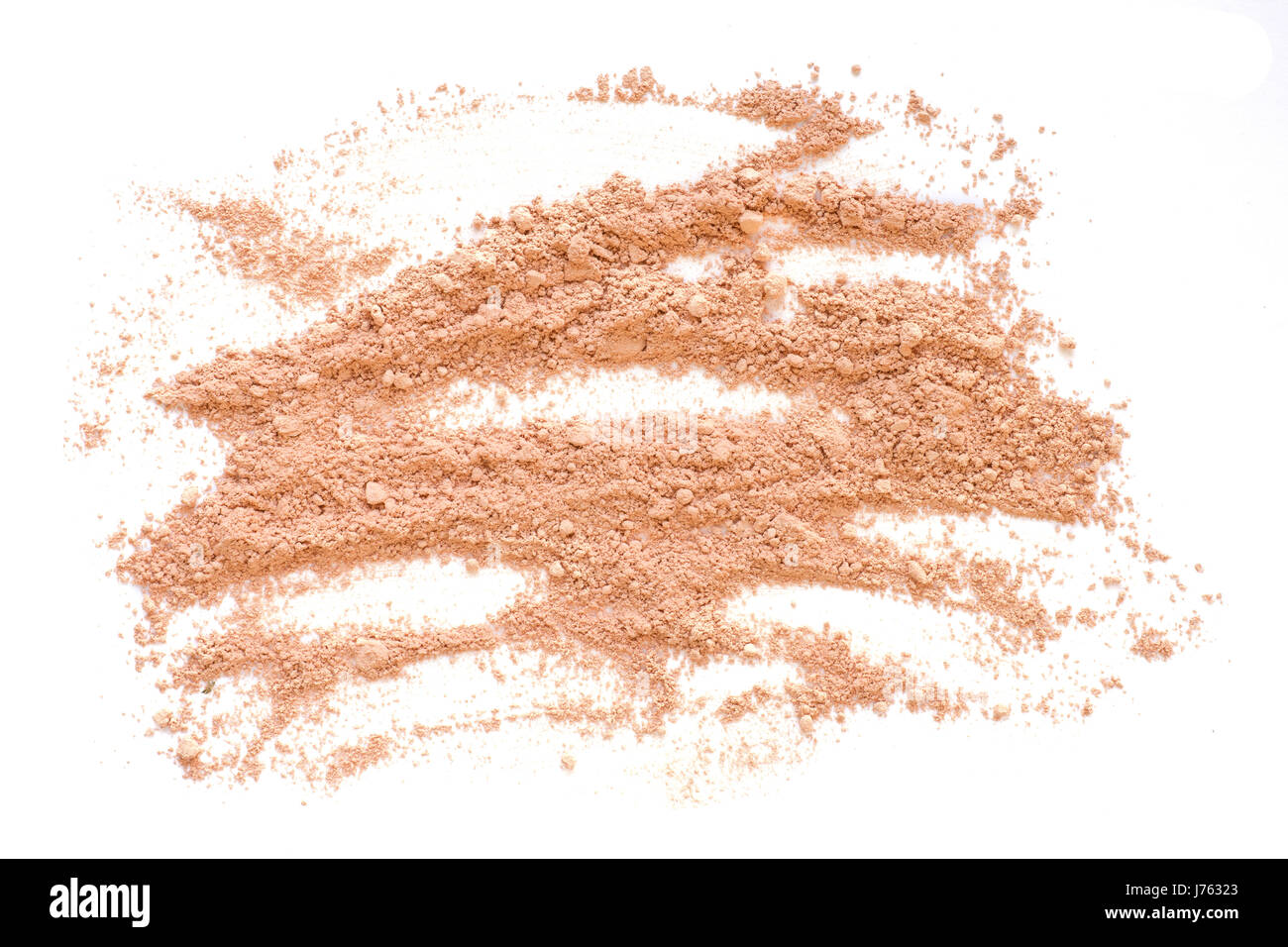 Crushed face powder close up. Isolated on white Stock Photo - Alamy
