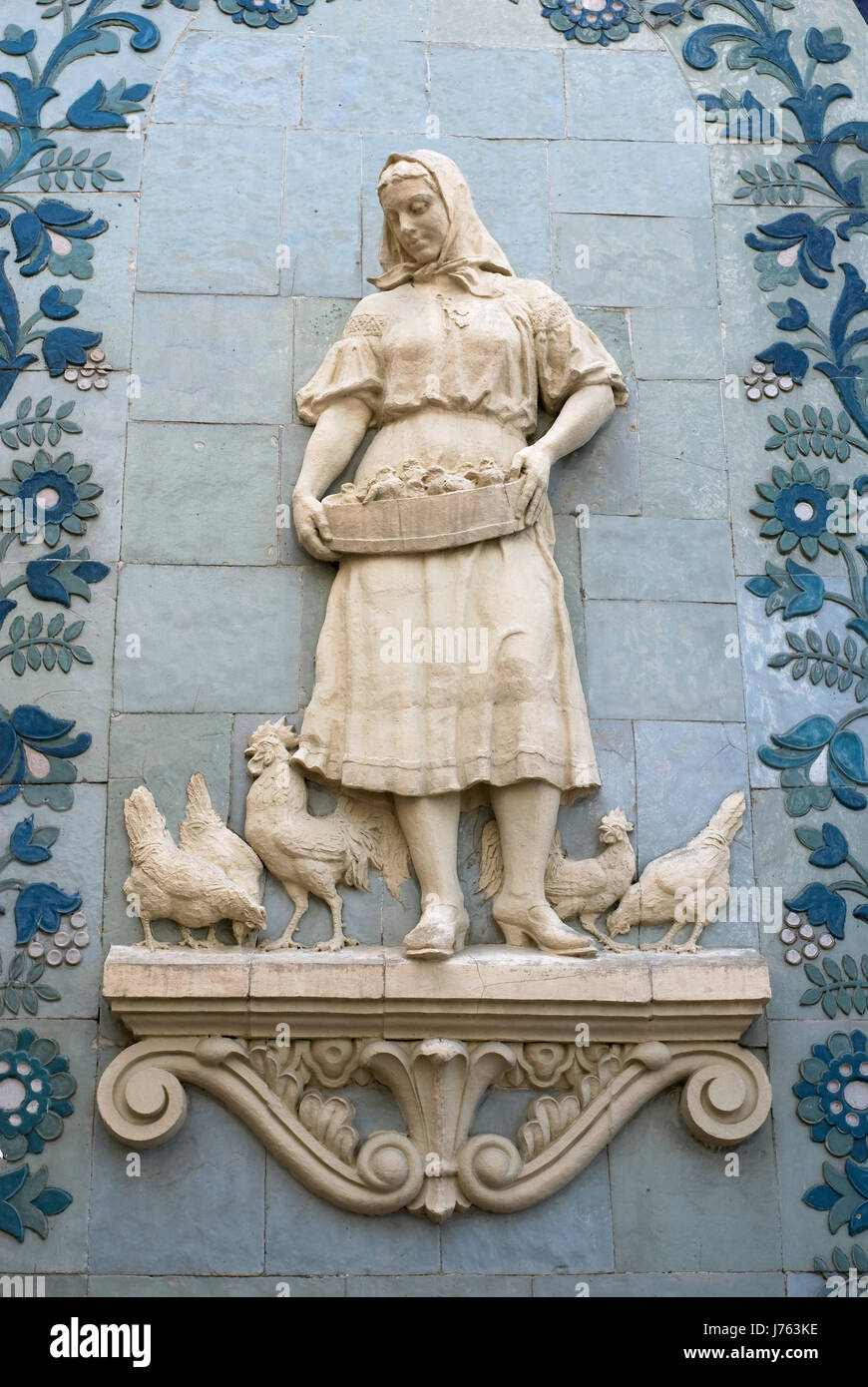 peasant women chickens relief art soviet socialist poultry alto-relievo ...