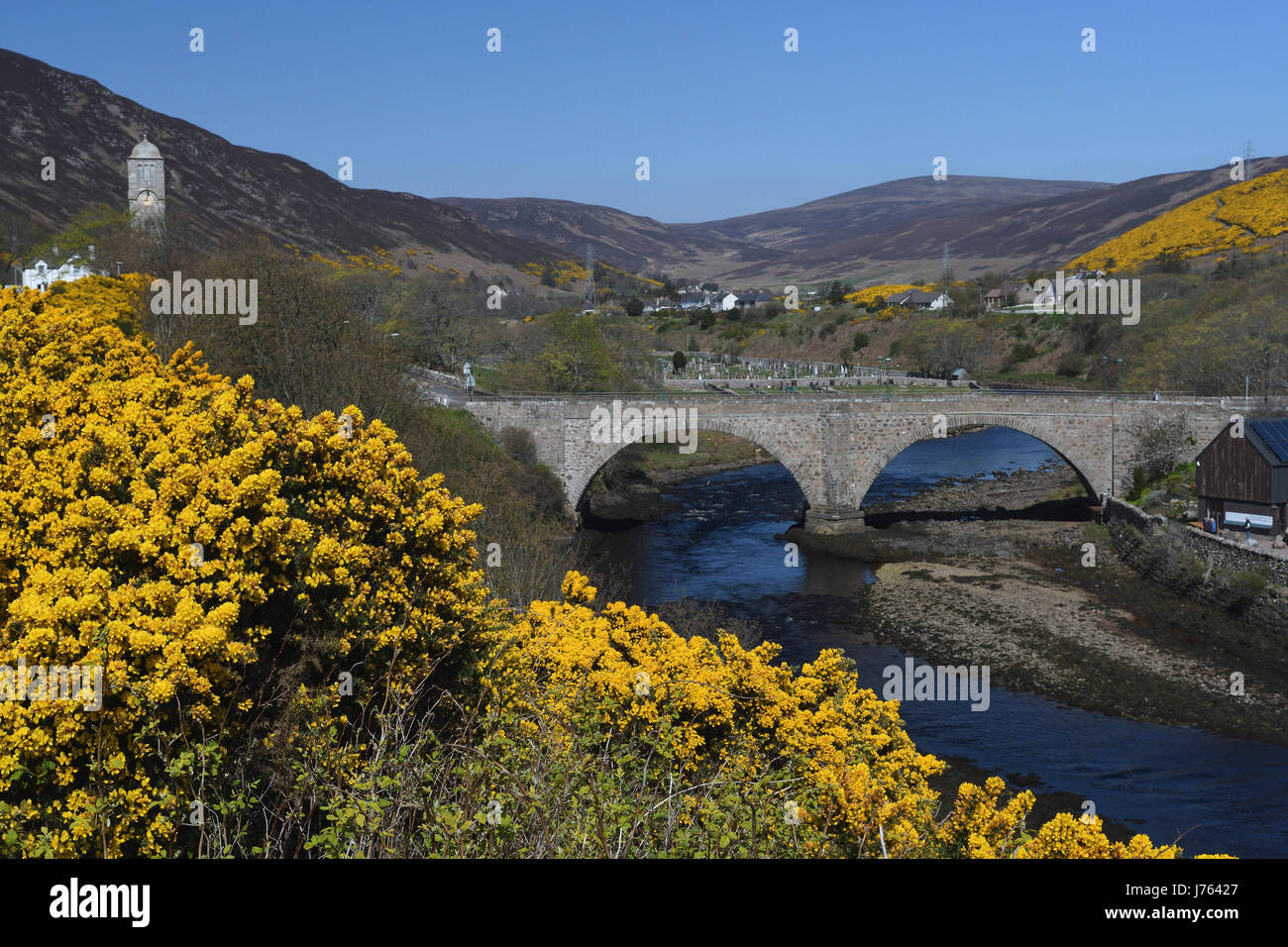 helmsdale;old harbour;gorse;clocktower;memorial;river helmsdale ...