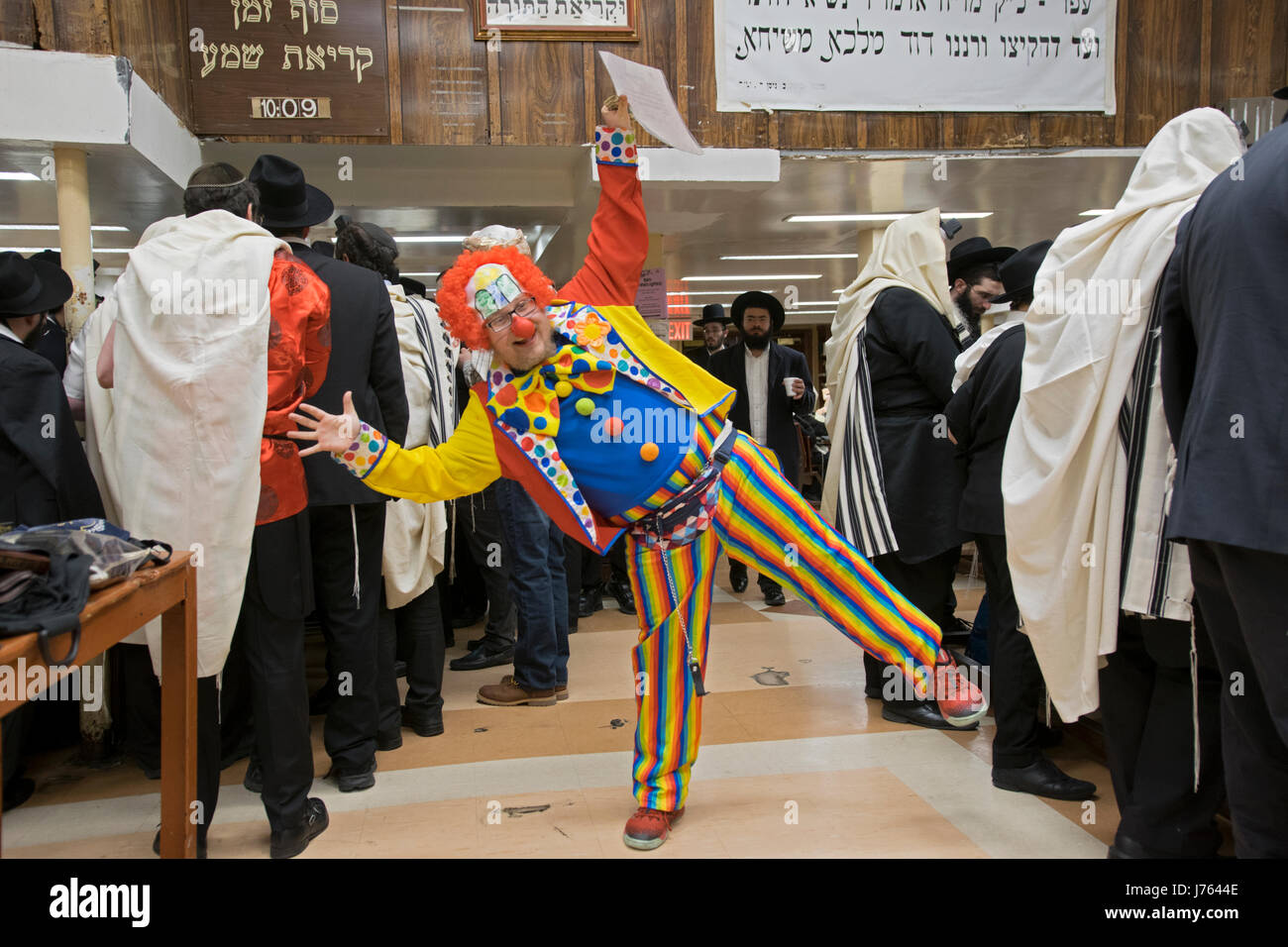Religious Jewish men celebrate Purim, a holiday where costumes are ...