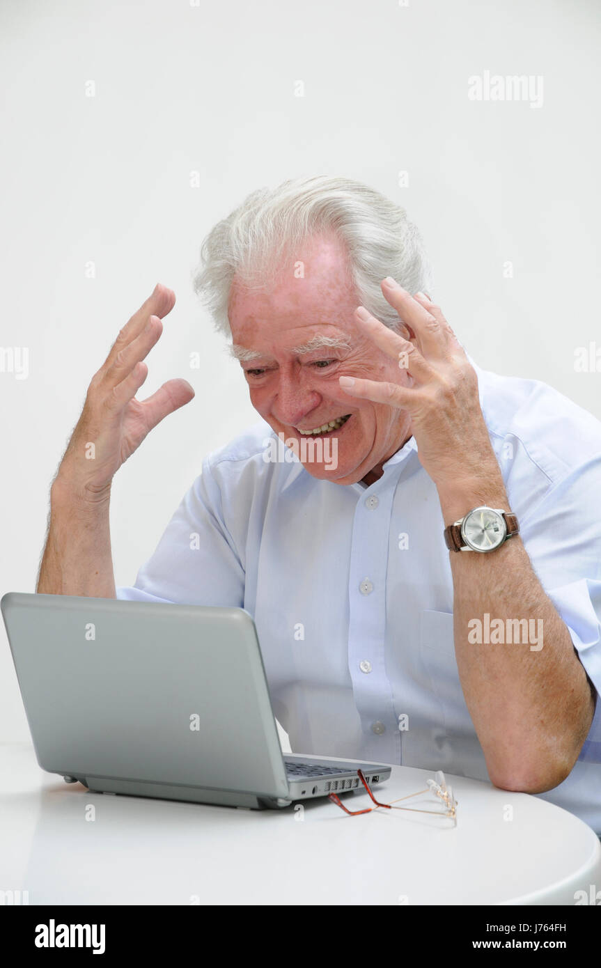 laptop notebook computers computer frustrated overcharges pensioner old ...