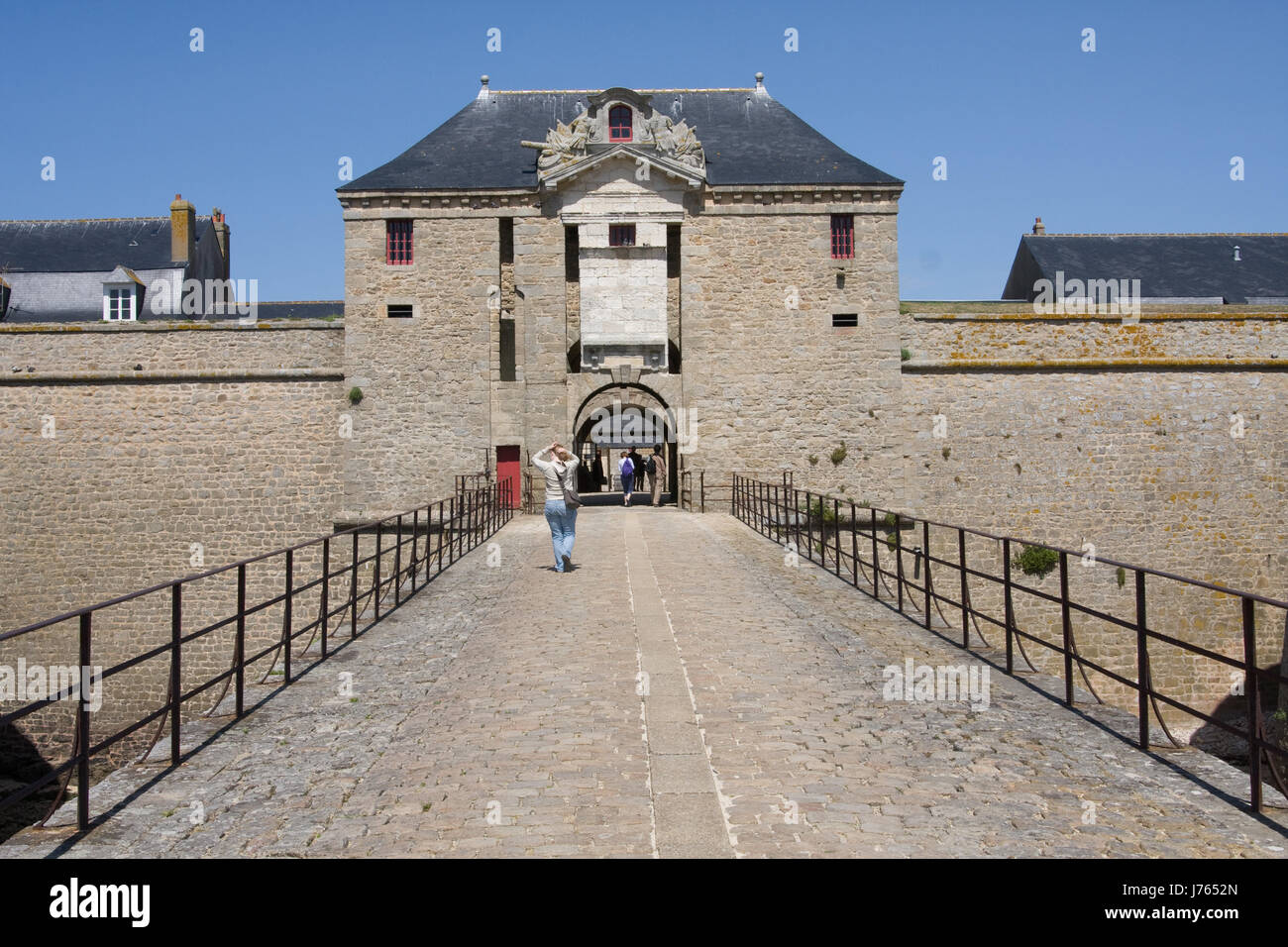 fortress blockhouse brittany salt water sea ocean water france fortress ...