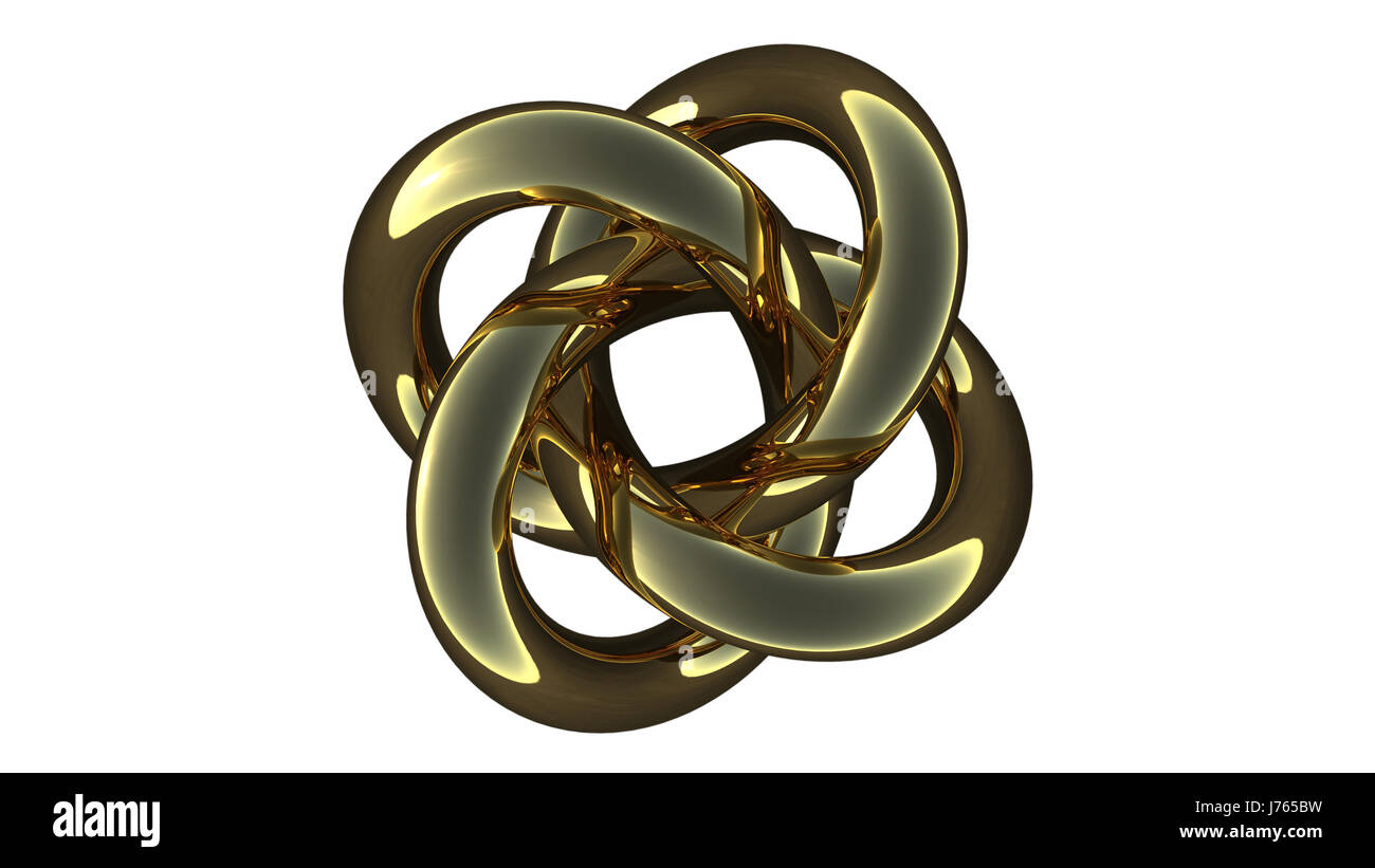 spiral rendering torus gold knot object isolated model design project ...