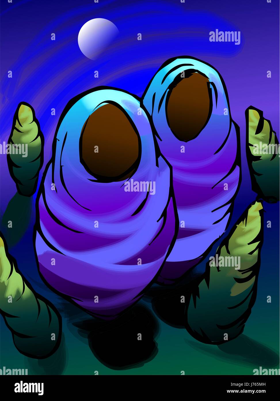 tree moon design shaping formation shape model figure firmament sky ...