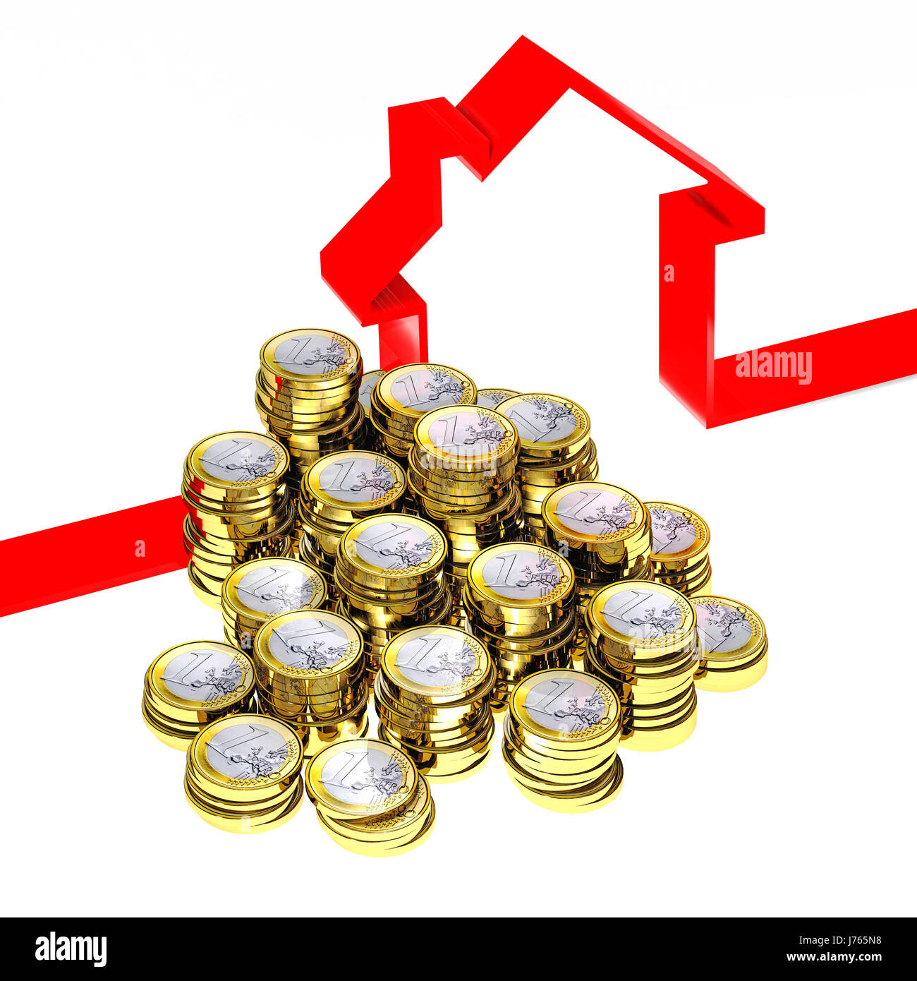 house building euro coin economy money home house building pay model ...