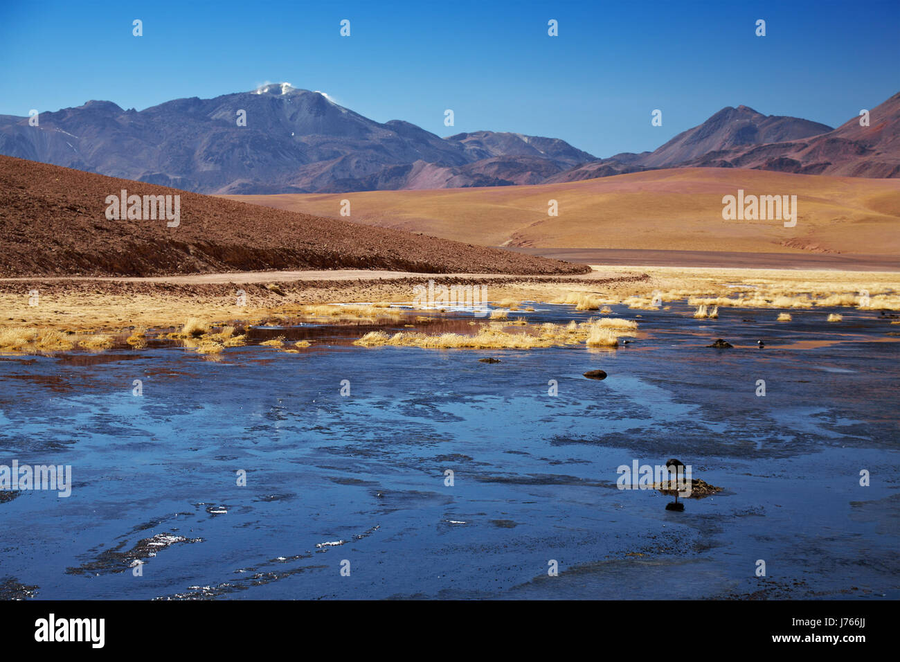 desert wasteland active chile lagoon landscape scenery countryside ...