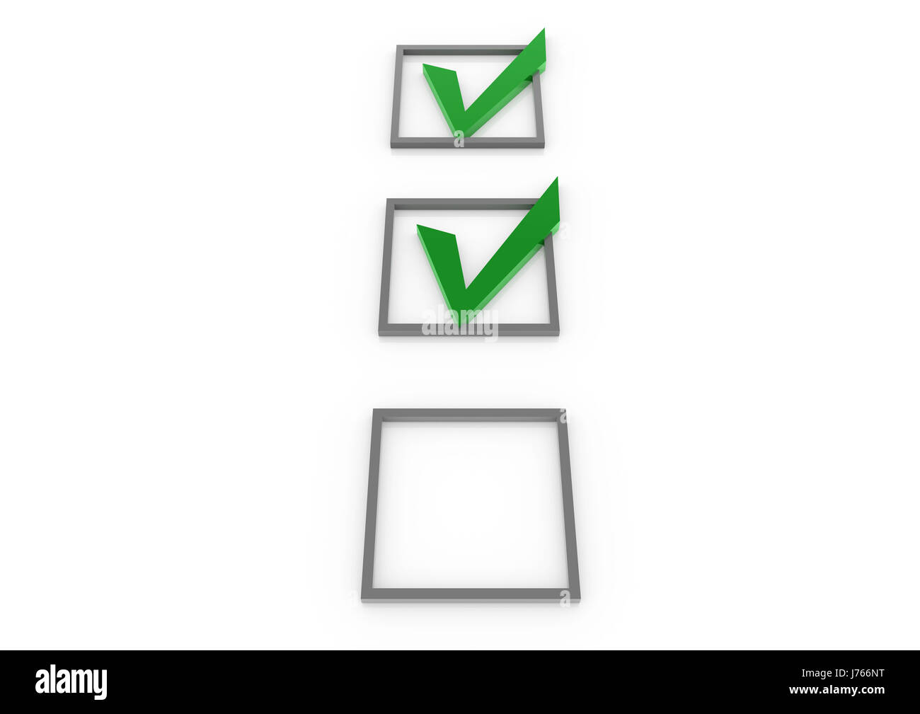 3d check box green white background Stock Photo - Alamy