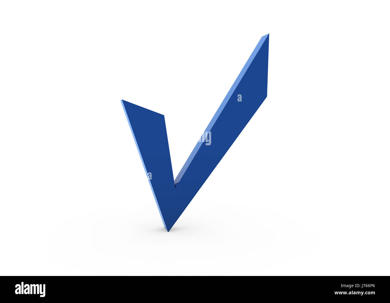 3d check box blue white background Stock Photo - Alamy